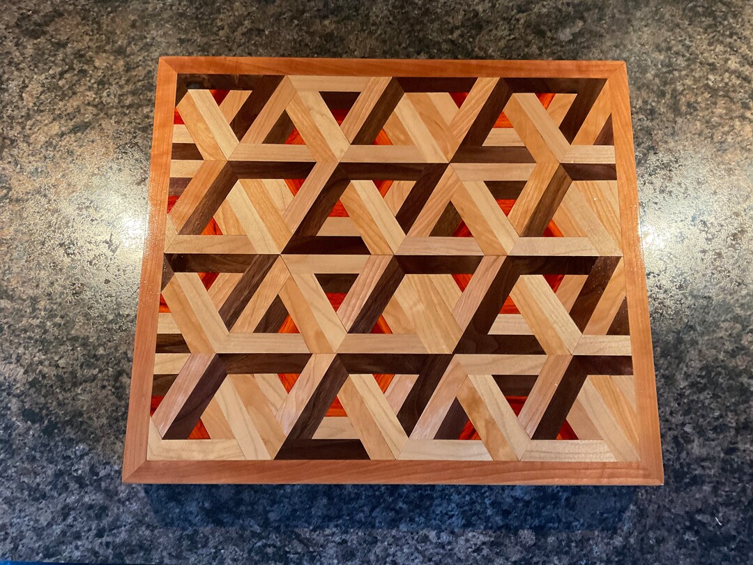 3D Interlocking Cubes Cutting Board - Etsy