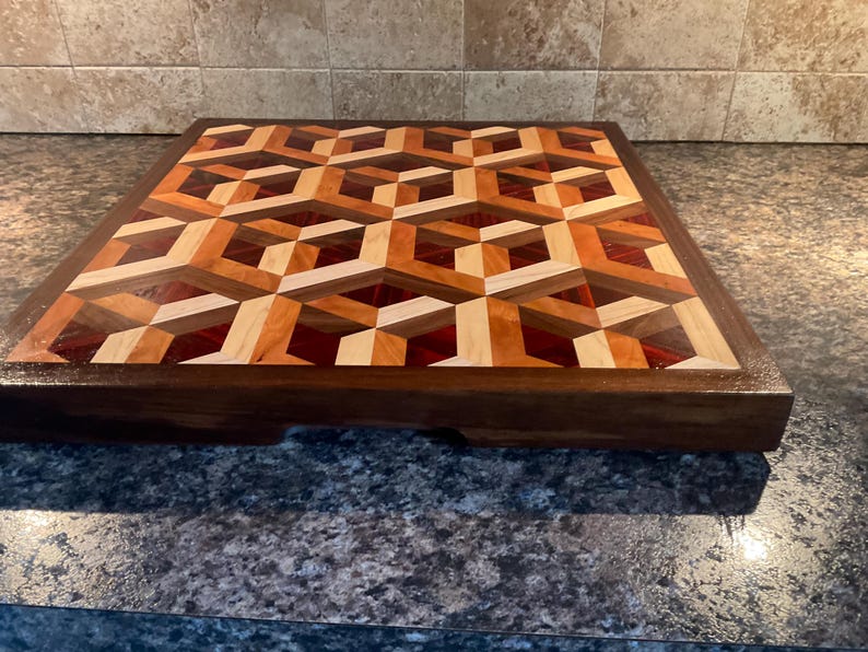 3D Cubes Cutting Board - Etsy