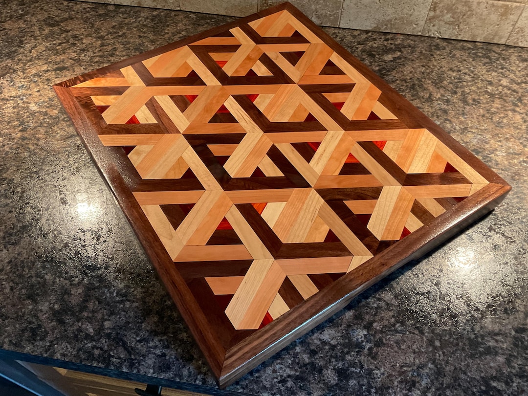 3D Interlocking Cubes Cutting Board - Etsy