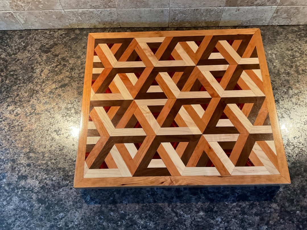 3D Interlocking Cubes Cutting Board - Etsy