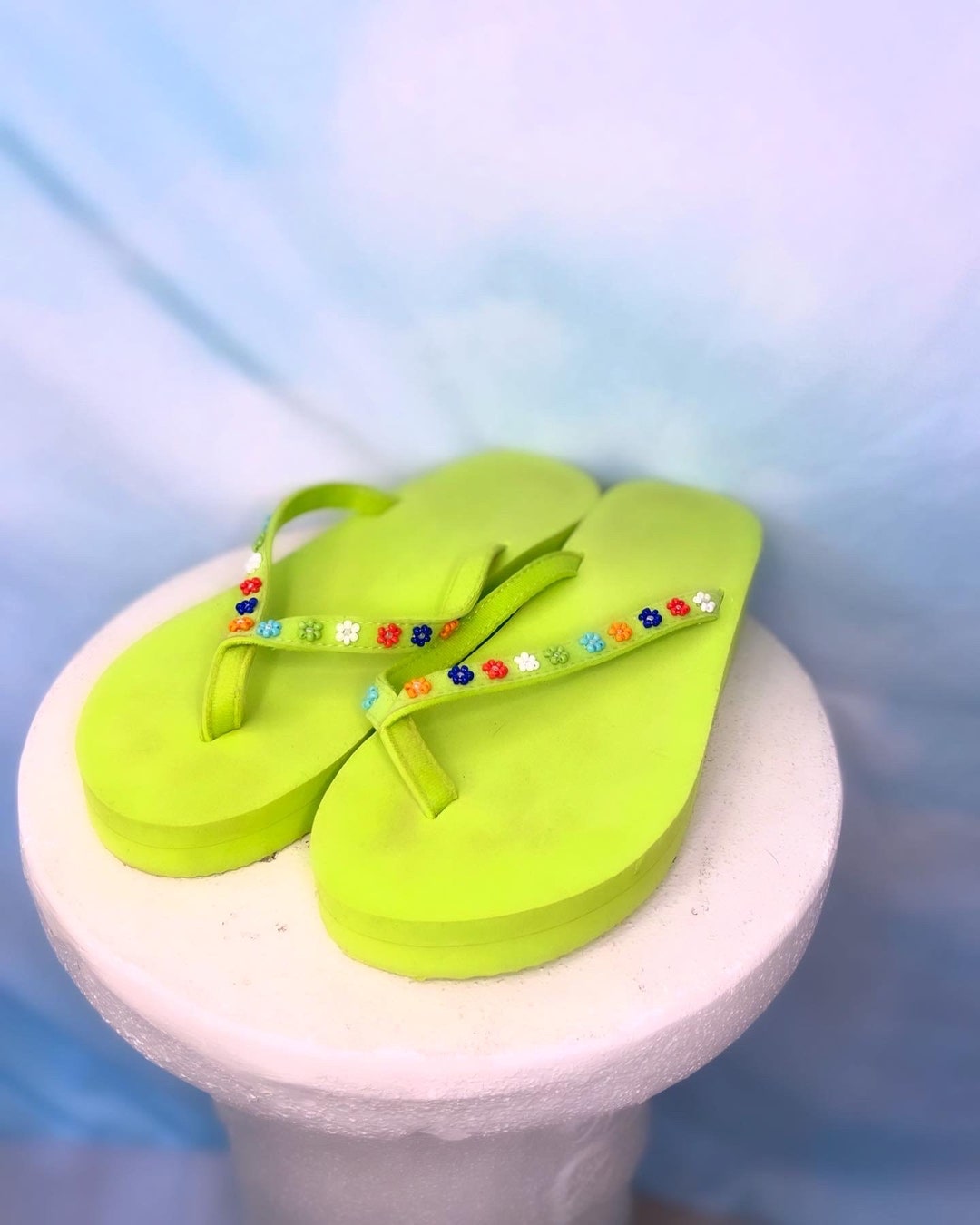 Y2K Green Platform Flip Flops Sandals - Etsy