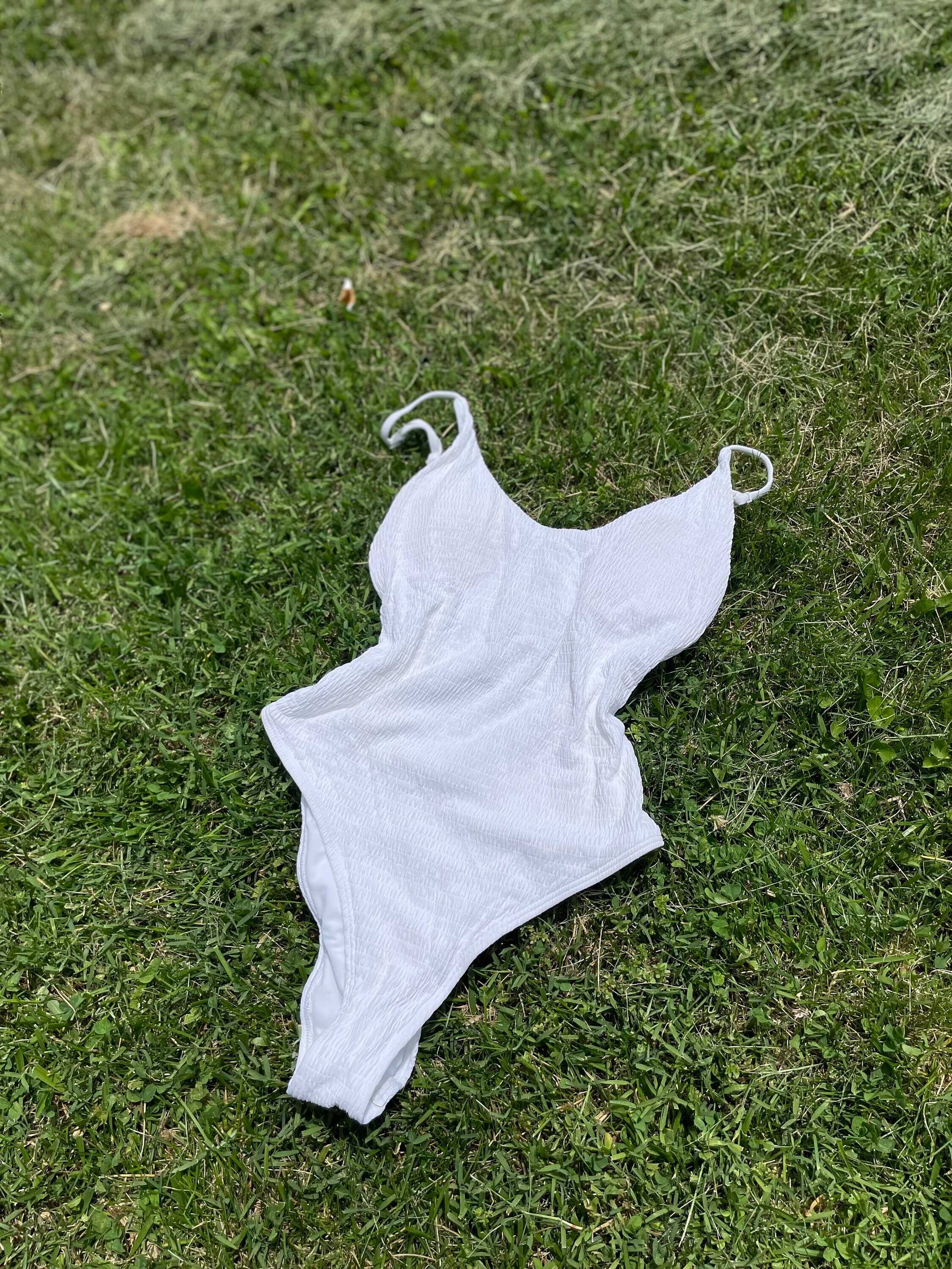 White One Piece Swim Suit - Etsy