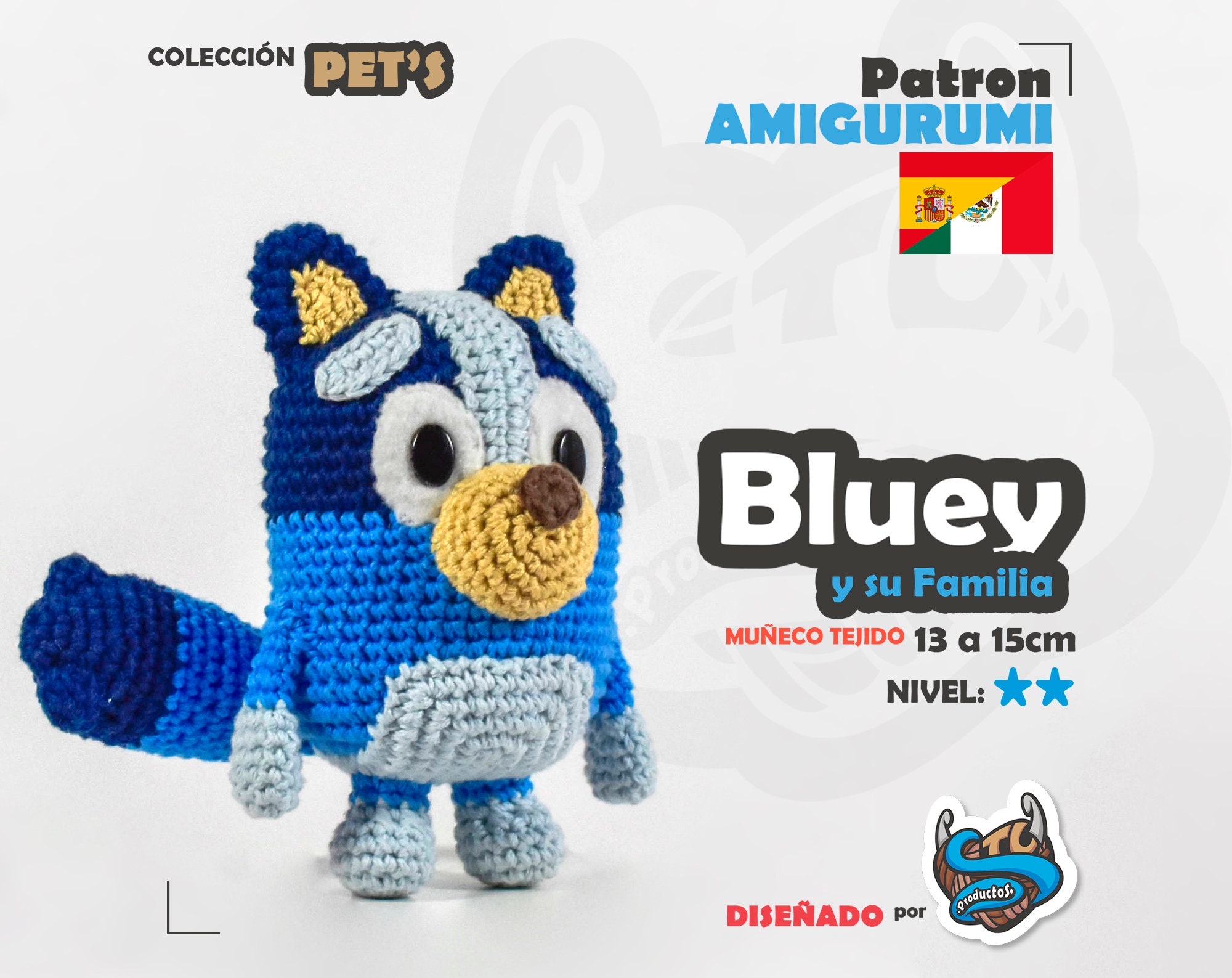 Bluey CHIBI AMIGURUMI | Patrón en español by StuProductos - Etsy México