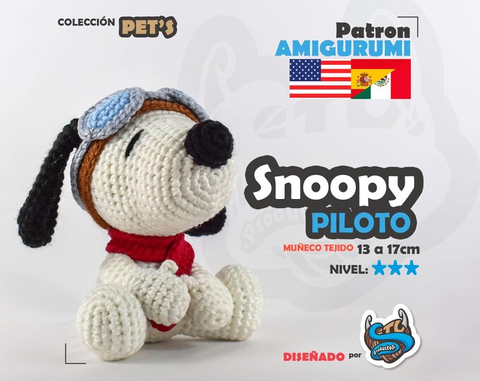 Snoopy AMIGURUMI | Pattern in SPANISH and ENGLISH by Stuproductos - Etsy