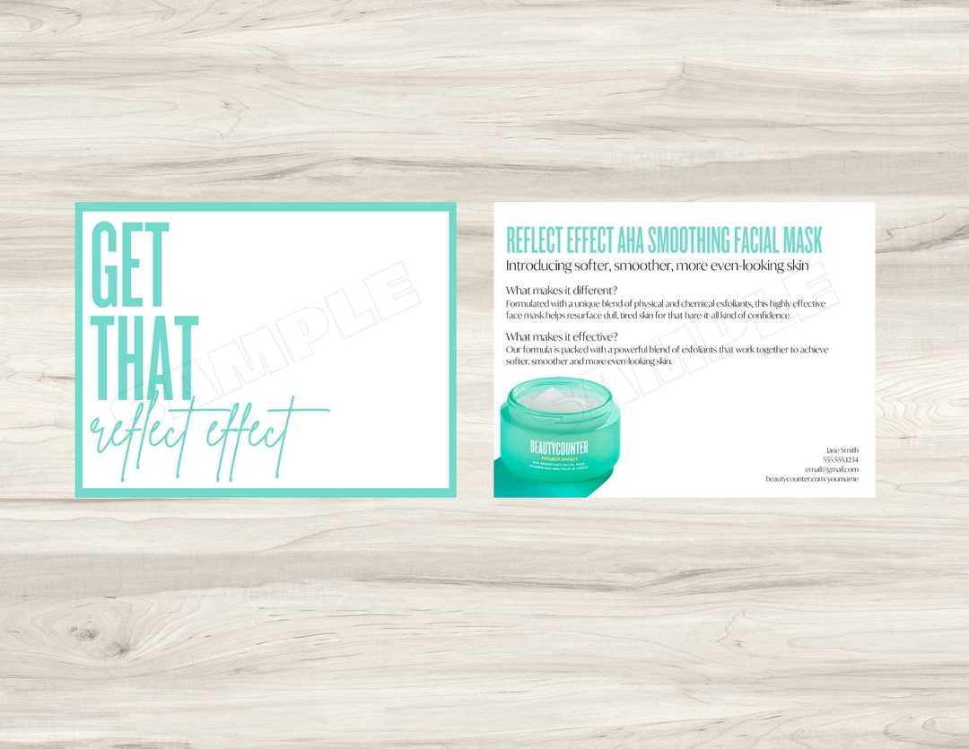 Beautycounter Reflect Effect Tip Card / Note Card Printable - Etsy