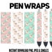 Pen Wraps Medium Colorful Paw Prints Designs Version 1. PNG and JPEG - Etsy