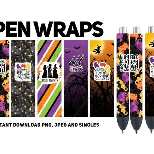 Pen Wraps Halloween Version 1 5 High Resolution Pen Wraps - Etsy