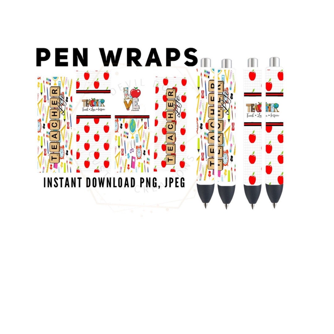 Pen Wraps Teacher Life Version 1, PNG and JPEG - Etsy