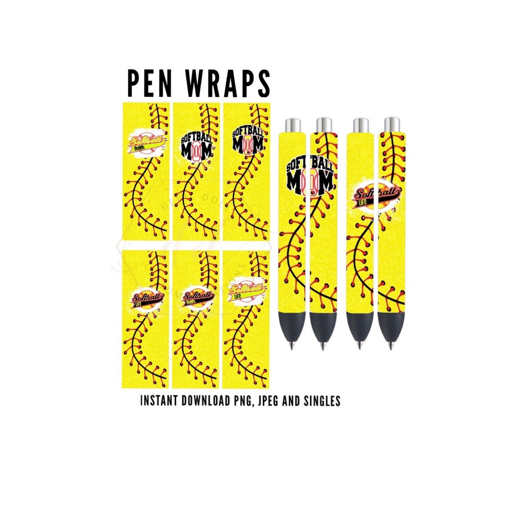 Pen Wraps Softball Version 1, PNG and JPEG - Etsy