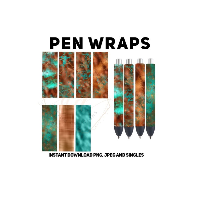 Pen Wraps Patina Designs Version 1, PNG and JPEG - Etsy