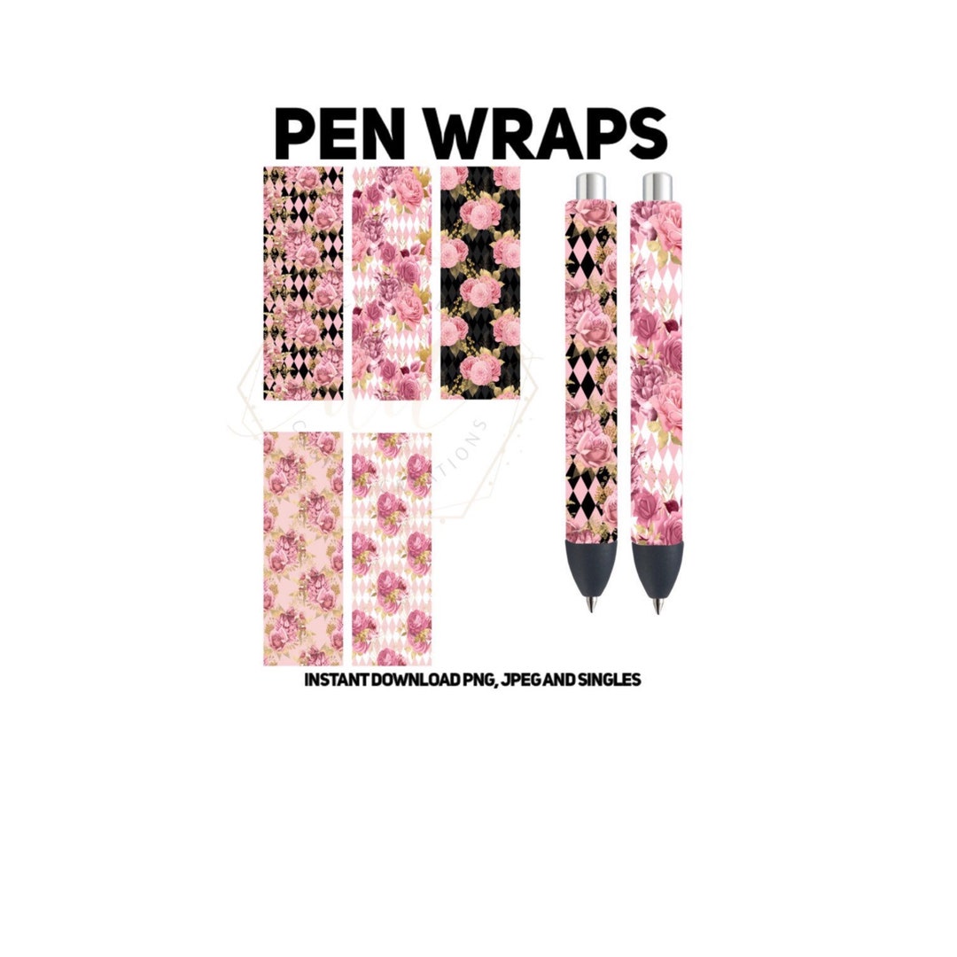 Pen Wraps Floral Version 3, PNG and JPEG - Etsy