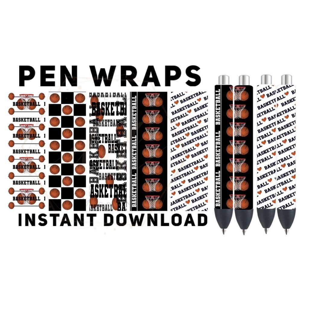 Pen Wraps Basketball Version 1, 5 High Resolution Pen Wraps in Grouped ...