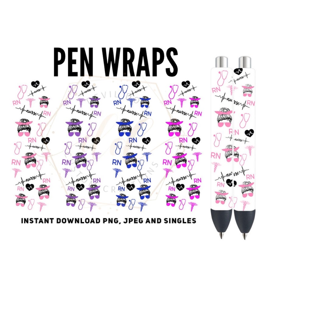Pen Wraps Nurse RN Collage Version 1, PNG and JPEG - Etsy