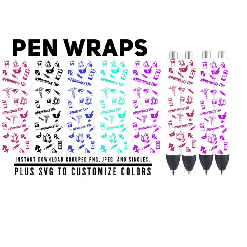 Pen Wrap Pharmacy Life Collage Version 1, Grouped PNG and JPEG and ...