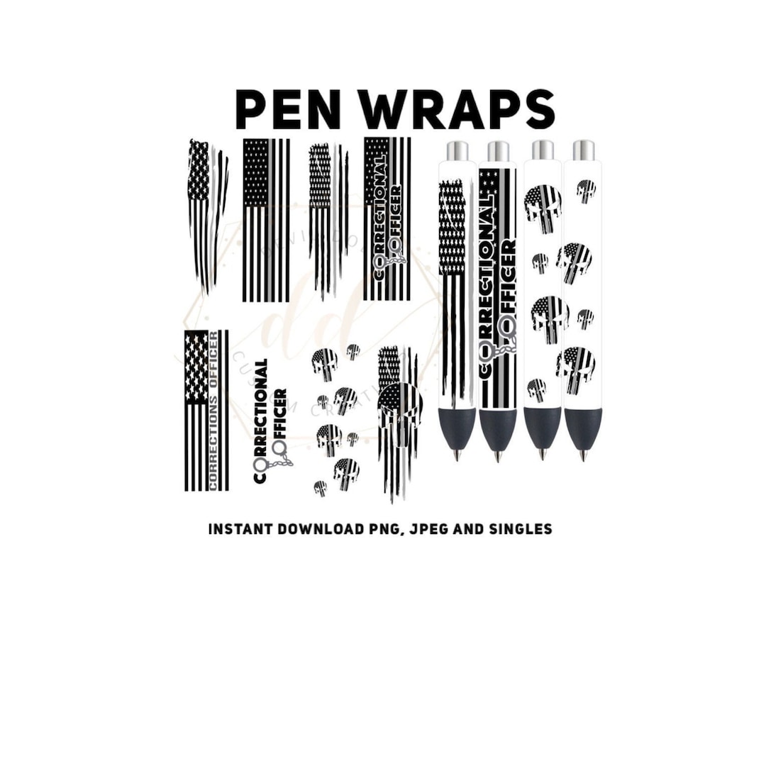 Pen Wraps Corrections Officer Version 1, PNG, JPEG and Singles - Etsy