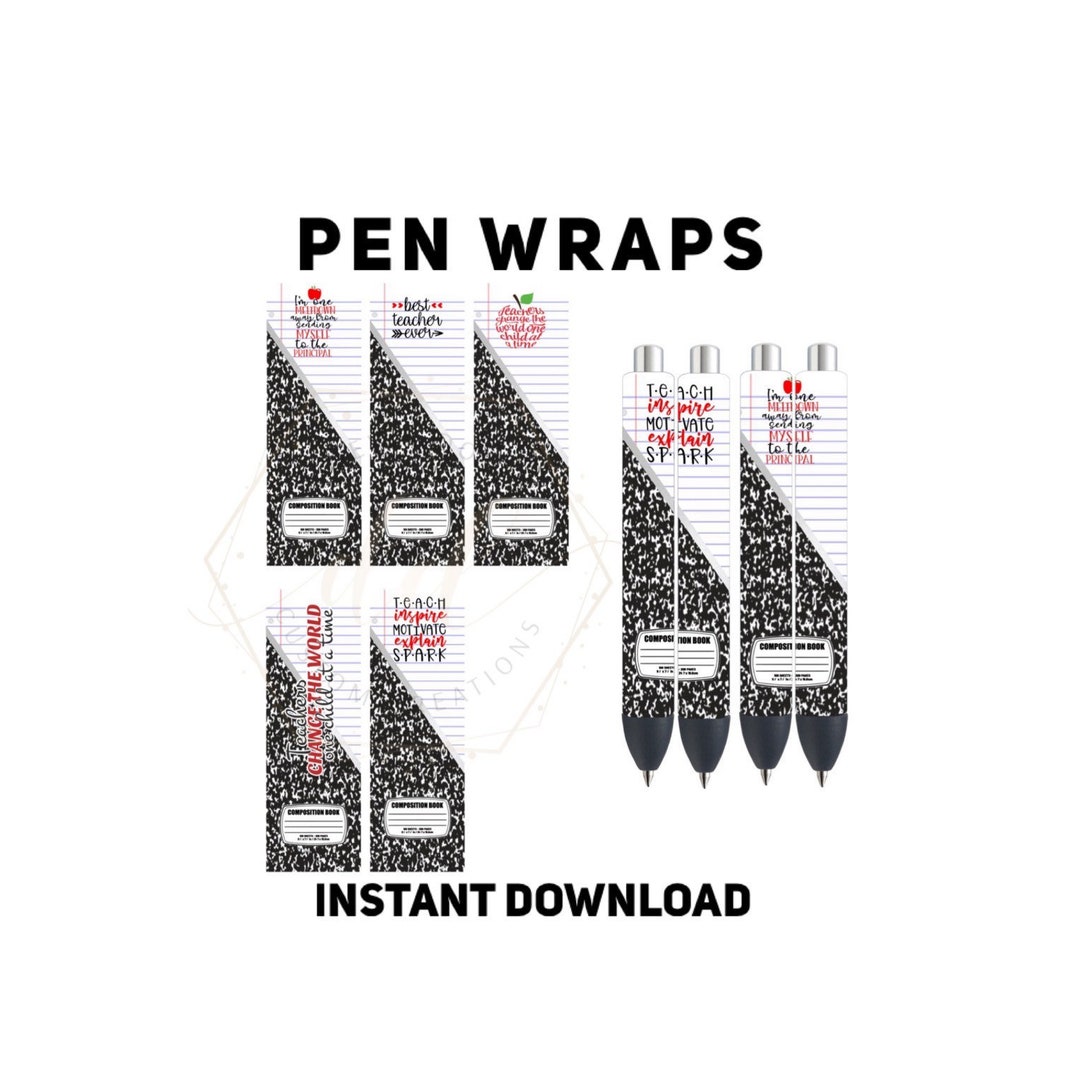 Pen Wraps Teacher Comp and Book Page Version 1, PNG and JPEG - Etsy