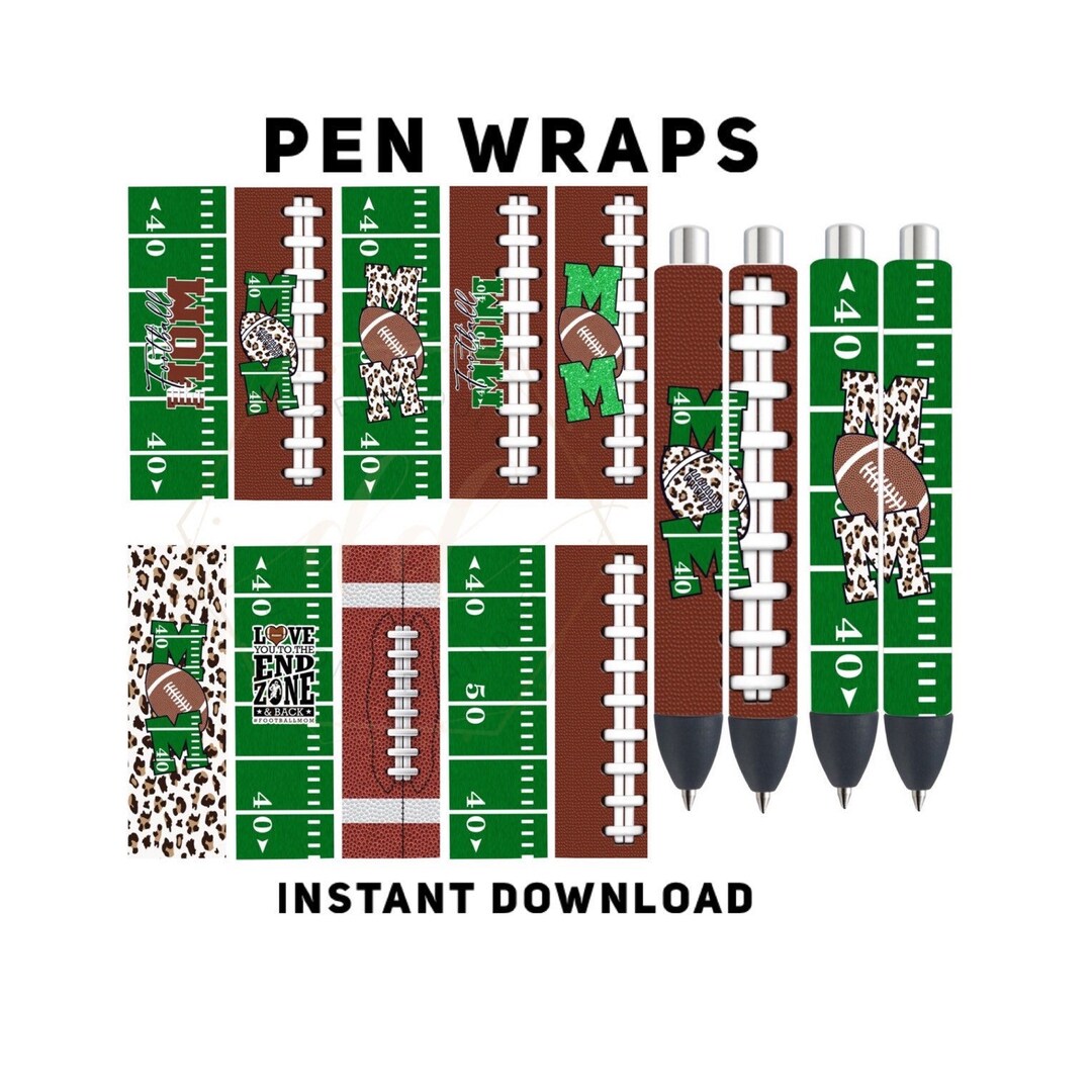 Pen Wraps Football MOM Version 1, 10 High Resolution Pen Wraps in ...