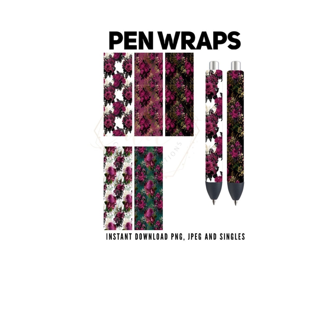 Pen Wraps Floral Version 5, PNG and JPEG - Etsy