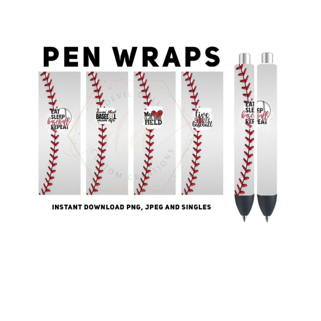 Pen Wraps Baseball Version 1, PNG and JPEG - Etsy