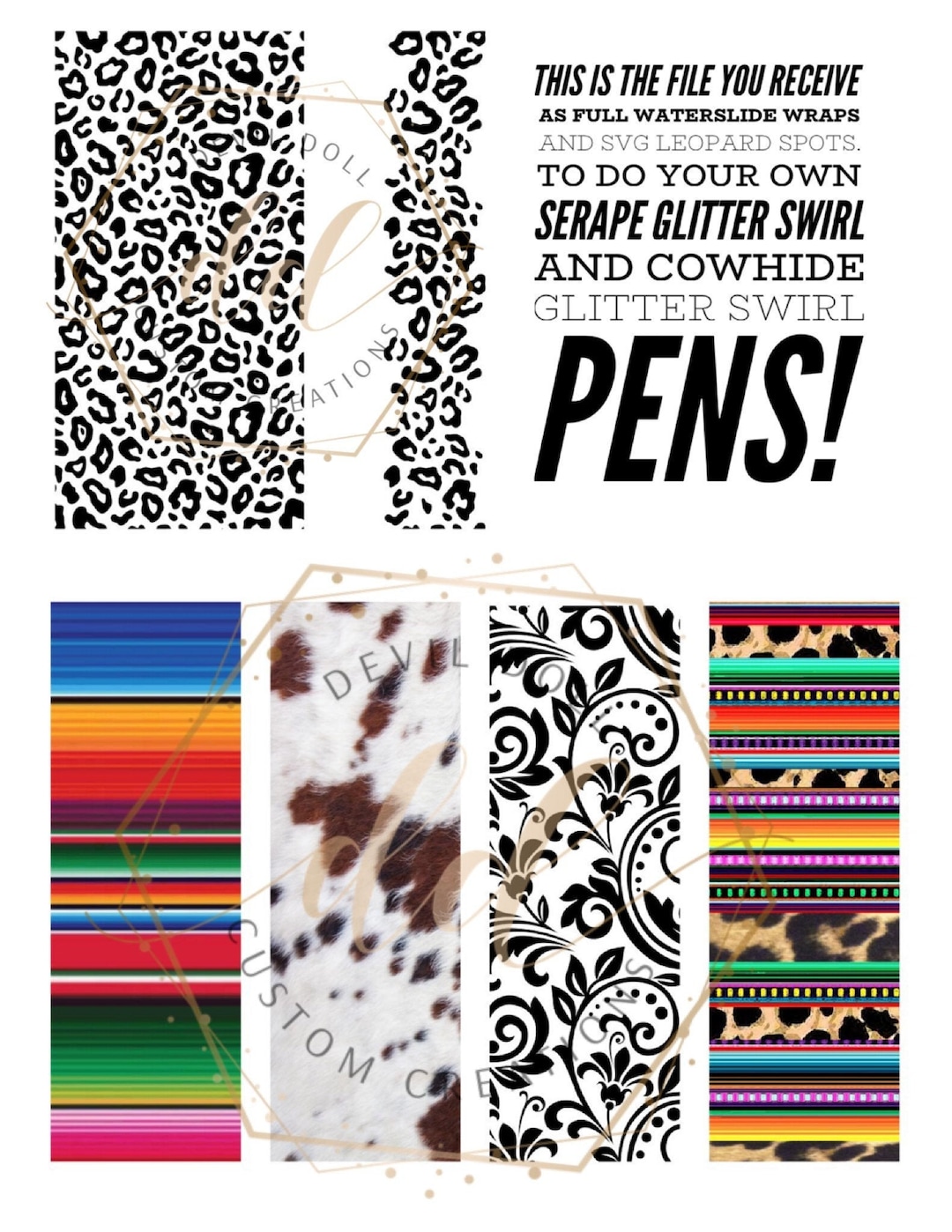 Serape or Cowhide Pen Wraps and Leopard Spots Svg Needed to Make the ...