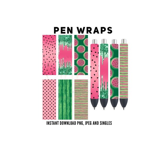 Pen Wraps Watermelon version 1 6 high resolution wraps PNG. | Etsy