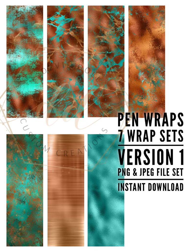 Pen Wraps Patina Designs Version 1 PNG and JPEG - Etsy