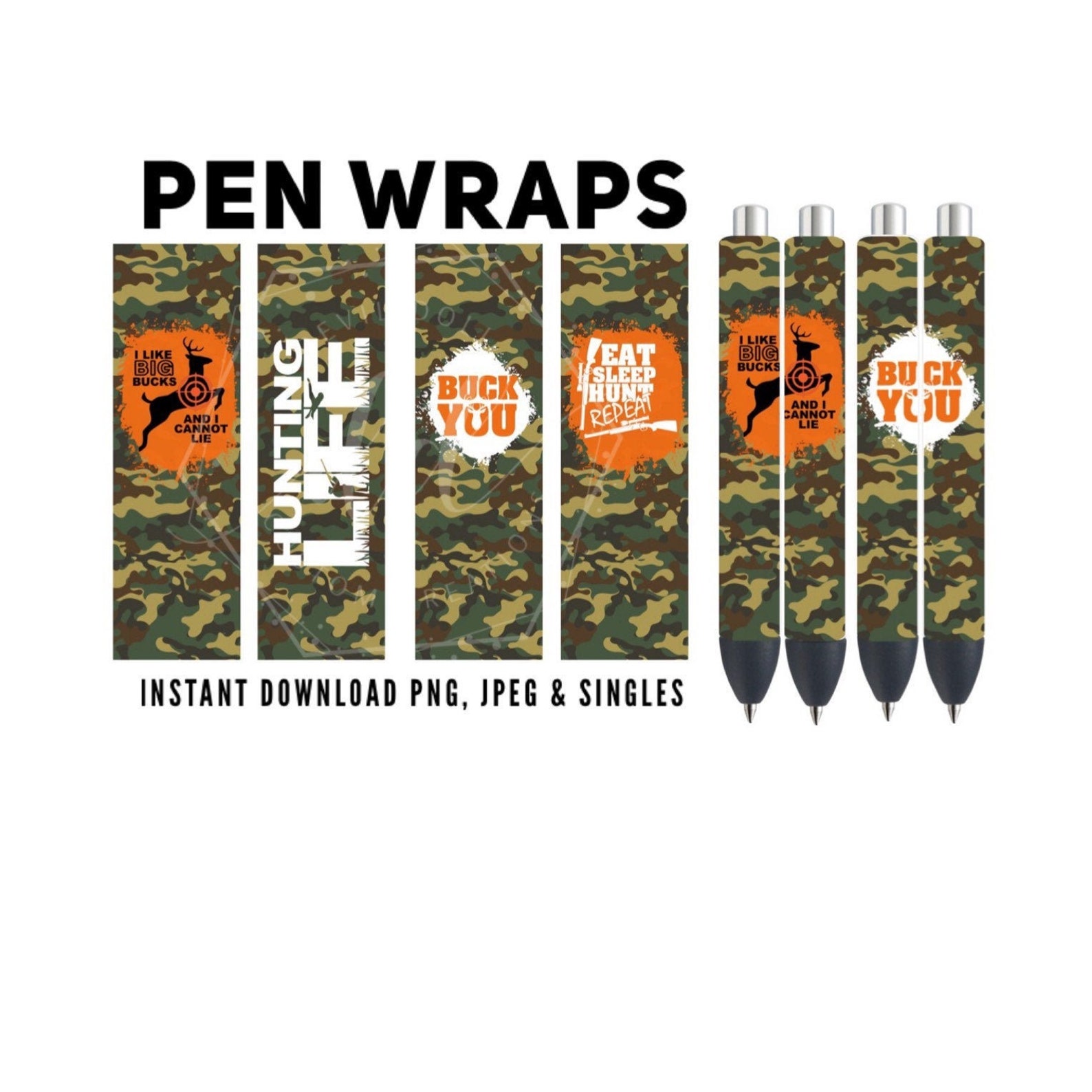 Pen Wraps Hunting Version 2. PNG and JPEG - Etsy