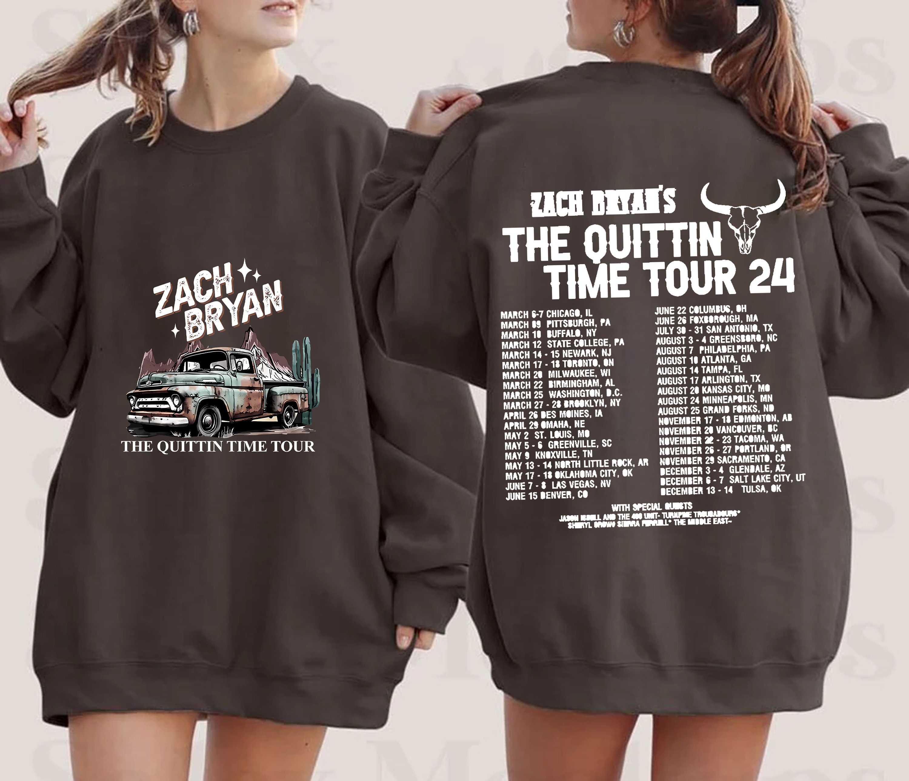 Zach Bryan The Quittin Time Tour 2024 Sweatshirt, Country Music Singer ...