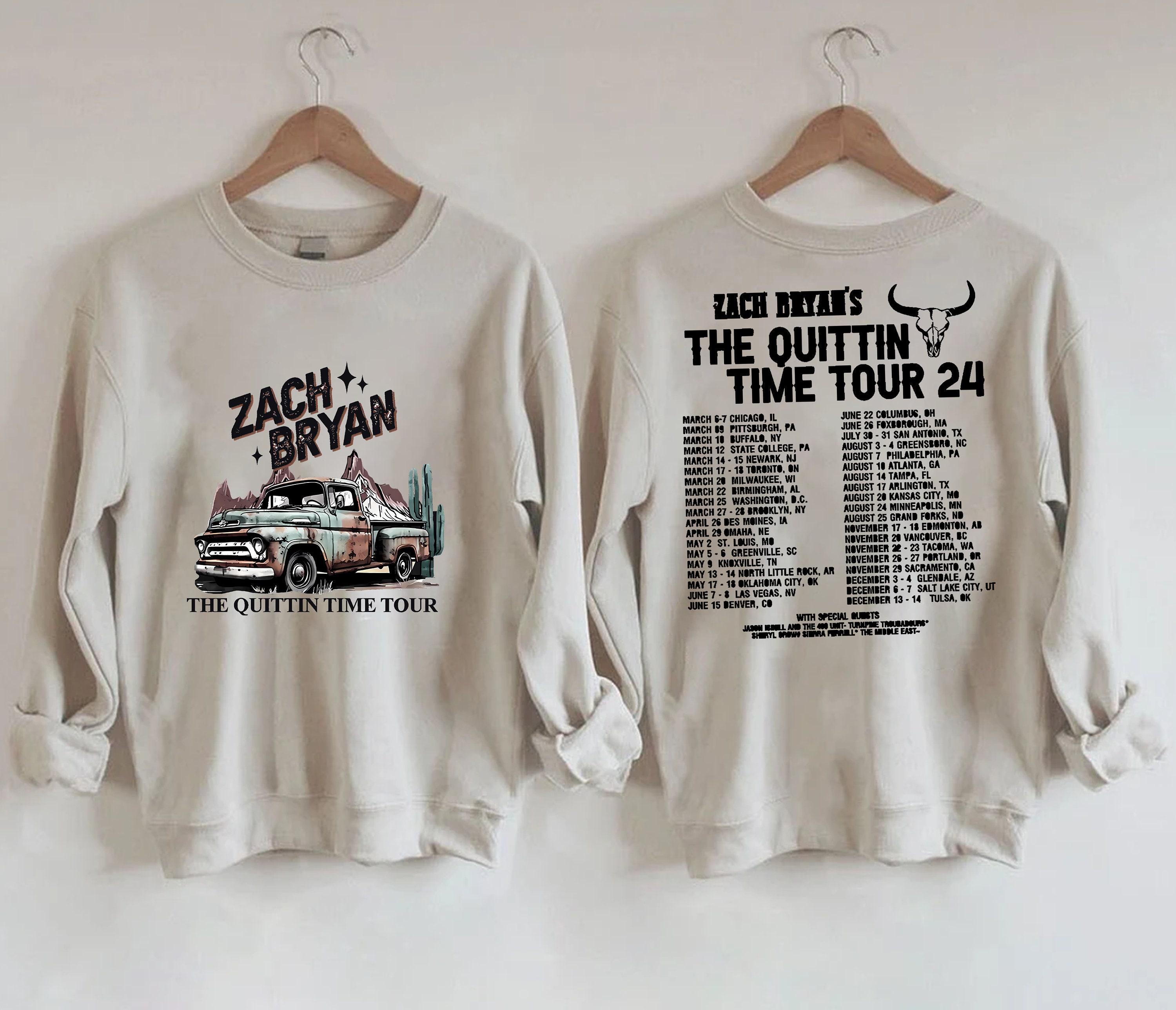 Zach Bryan The Quittin Time Tour 2024 Sweatshirt, Country Music Singer ...