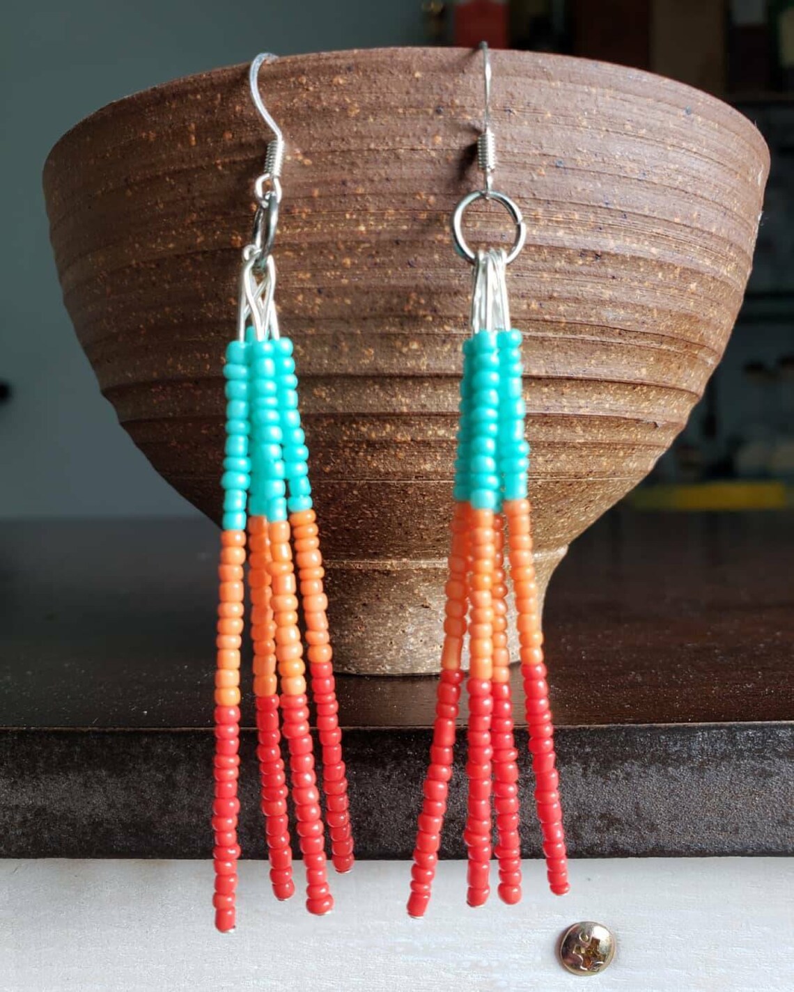 Seed Bead Boho Tassel Drop Earrings - Etsy