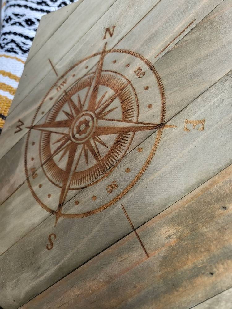 Compass Wood Wall Art - Etsy