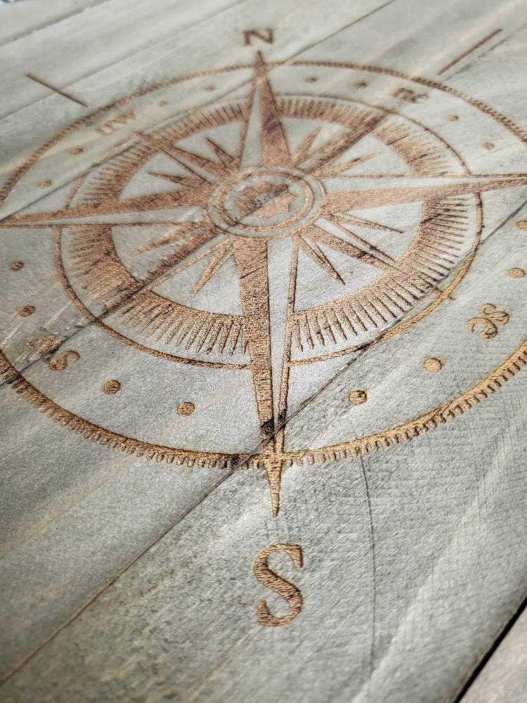 Compass Wood Wall Art - Etsy