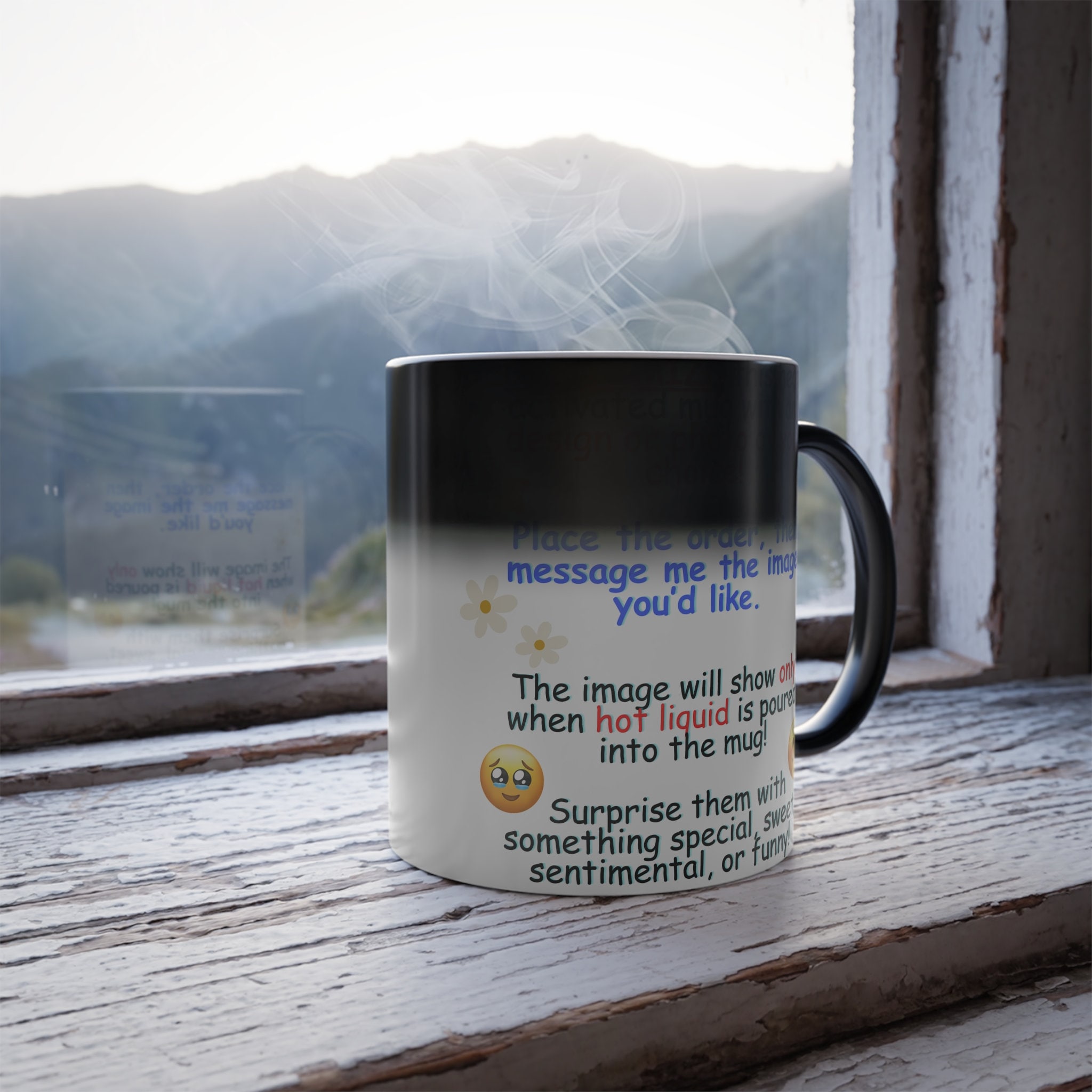 MAGIC MUG! Heat Activated Mug, 11oz, Hidden Message, Peak-a-boo Mug ...