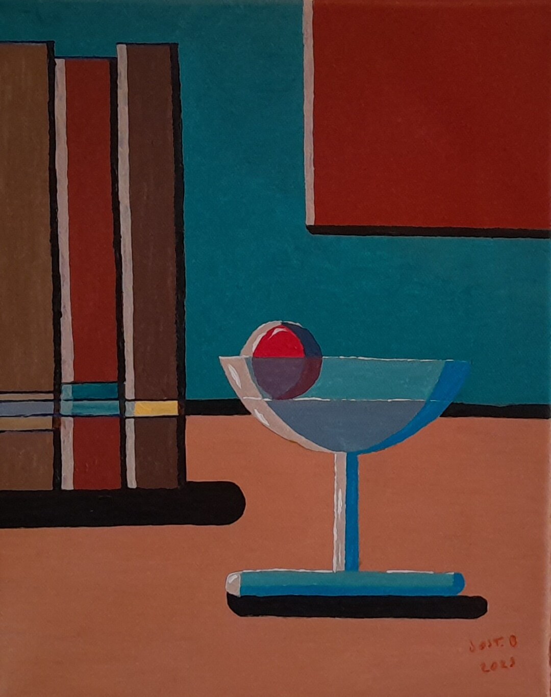 Whimsical Cherry Artwork, 30 X 24 Cm, Colorful Acrylic Paint on Canvas ...