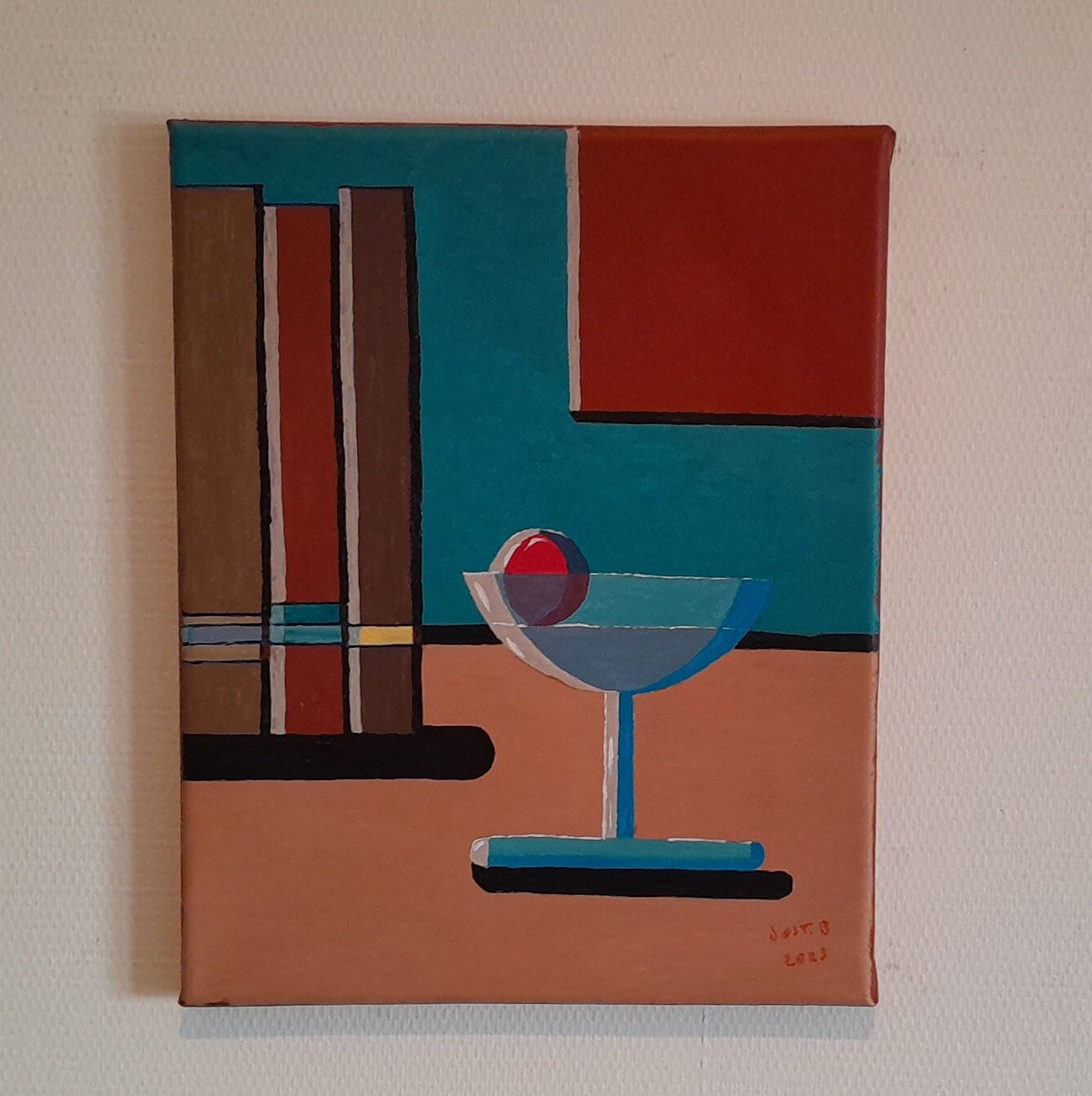 Whimsical Cherry Artwork, 30 X 24 Cm, Colorful Acrylic Paint on Canvas ...