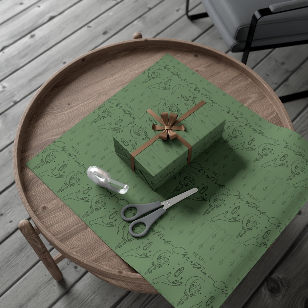 Sage Green Crystal Wrapping Paper for Christmas - Etsy