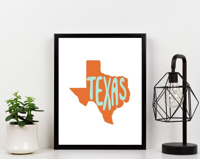 Texas State Print Printable Art, Instant Digital Download, Home Decor ...