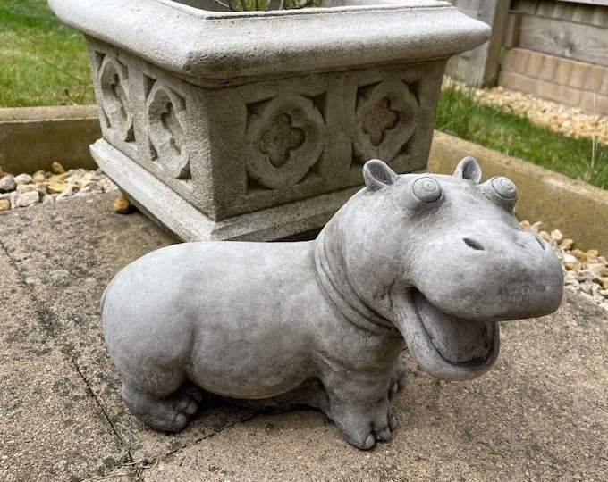 Hippo Stone Garden Statue Outdoor Classical Animal African Sculpture ...