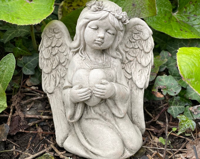 Divine Angel Stone Garden Statue Reconstituted Outdoor - Etsy