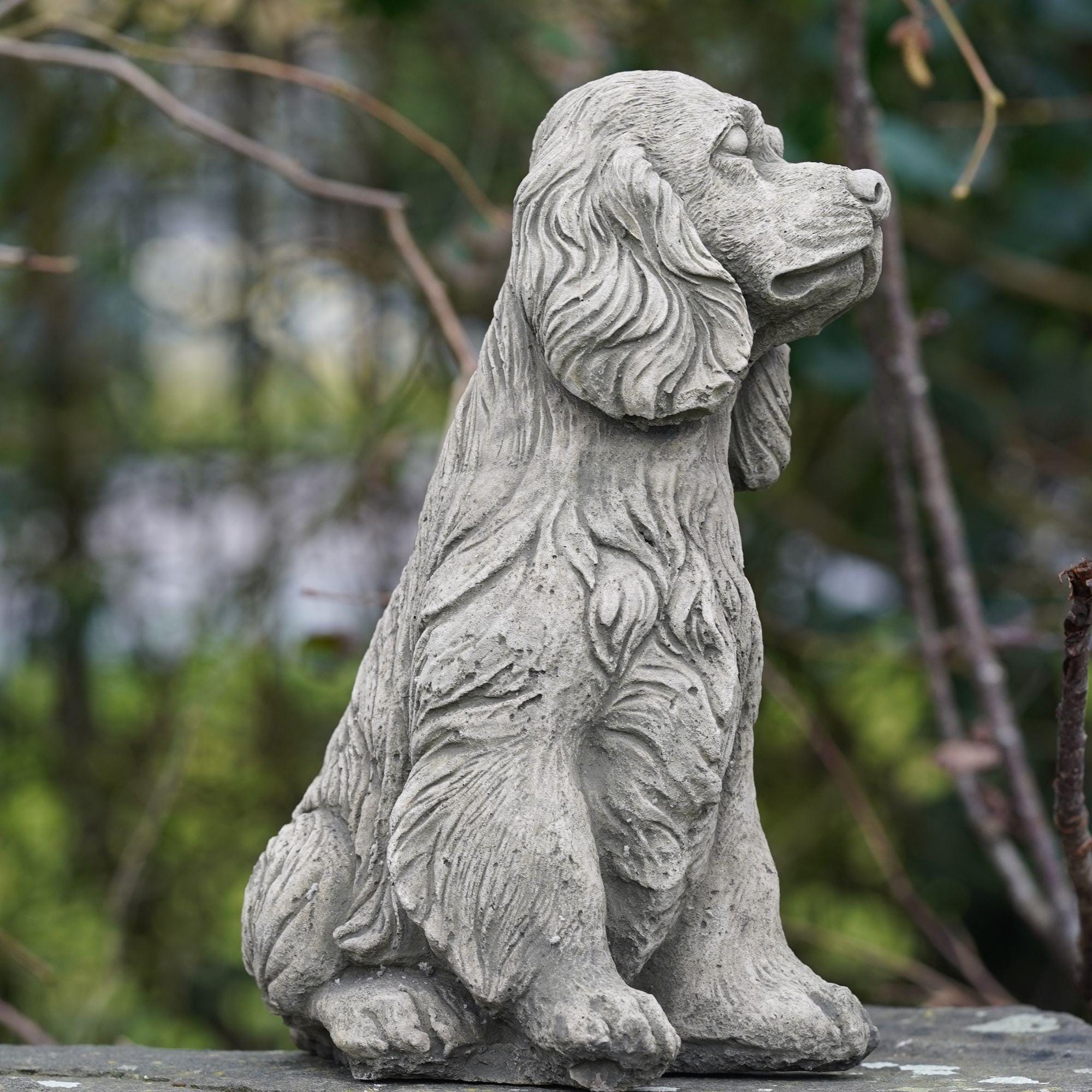 Spaniel Stone Statue | Animal Puppy Dog Outdoor Garden Sculpture Figure ...