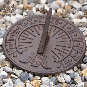 Cast Iron Sun Dial B | Antique Style Metal Home Garden Ornament ...