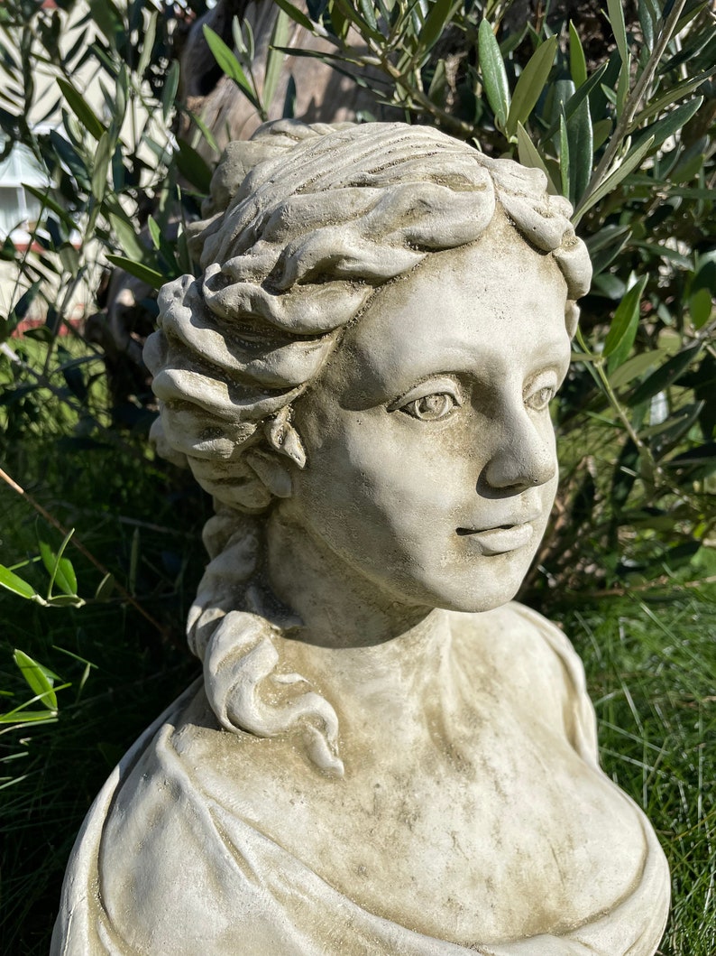 French Maid Bust Statue Reconstituted Stone Classic Outdoor - Etsy