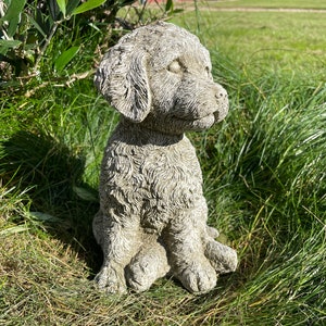 Cockapoo Puppy Dog Stone Statue Animal Garden Outdoor Ornament ...