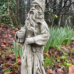 Wizard Warlock Stone Statue Outdoor Stone Mythical Magic - Etsy
