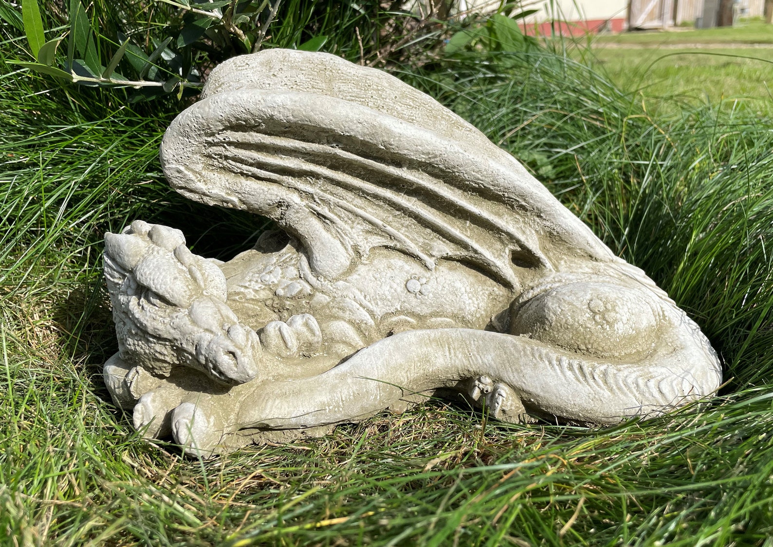 Winged Dragon Statue Stone Mythical Animal Concrete Garden - Etsy