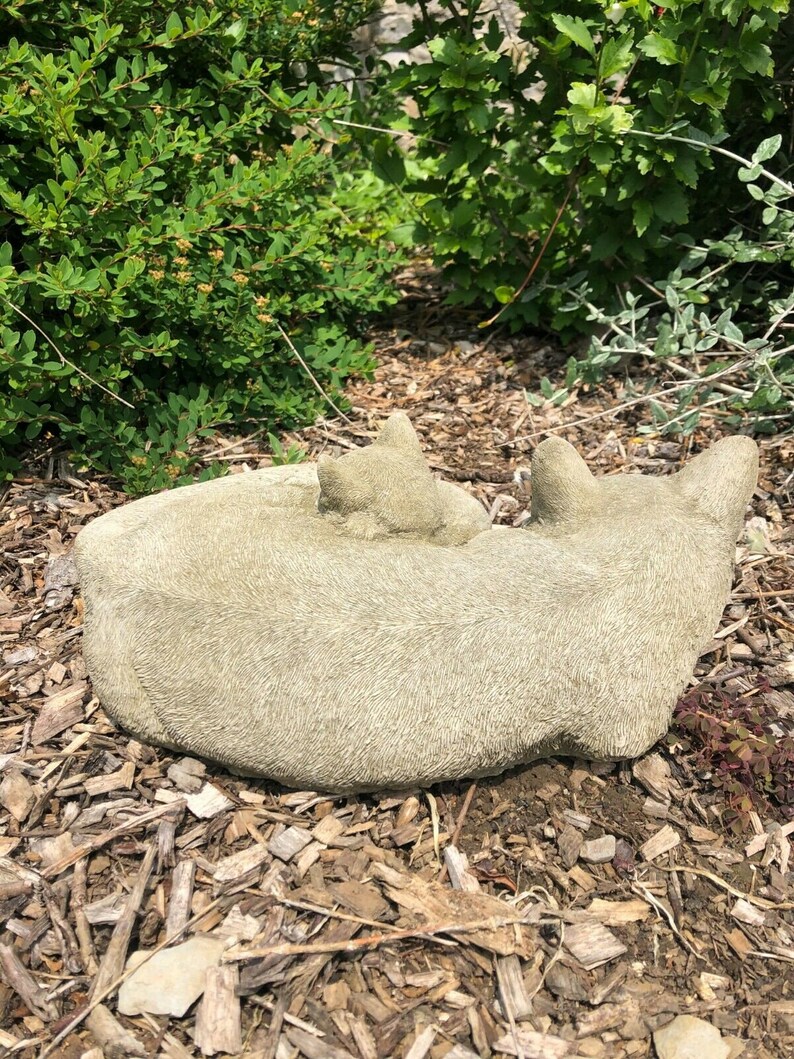Cat & Kitten Statue Reconstituted Stone Animal Concrete - Etsy
