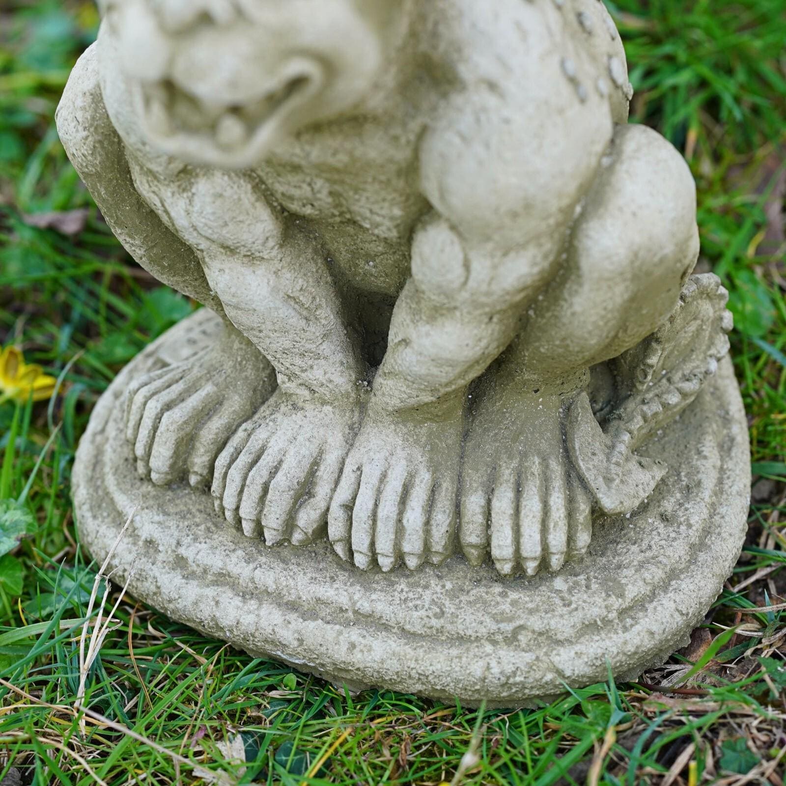 Grinning Gargoyle Stone Statue | Outdoor Gremlin Garden Ornament Sprite ...