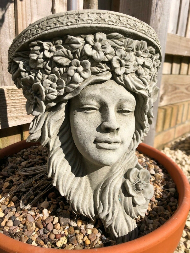 Reconstituted Stone Art Nouveau Hanging Lady Shelf Statue - Etsy UK