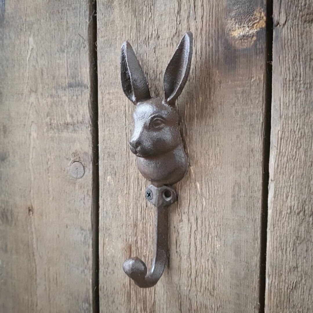 Cast Iron Hare Hook Antique Brown Hanging Rack Antique Metal - Etsy