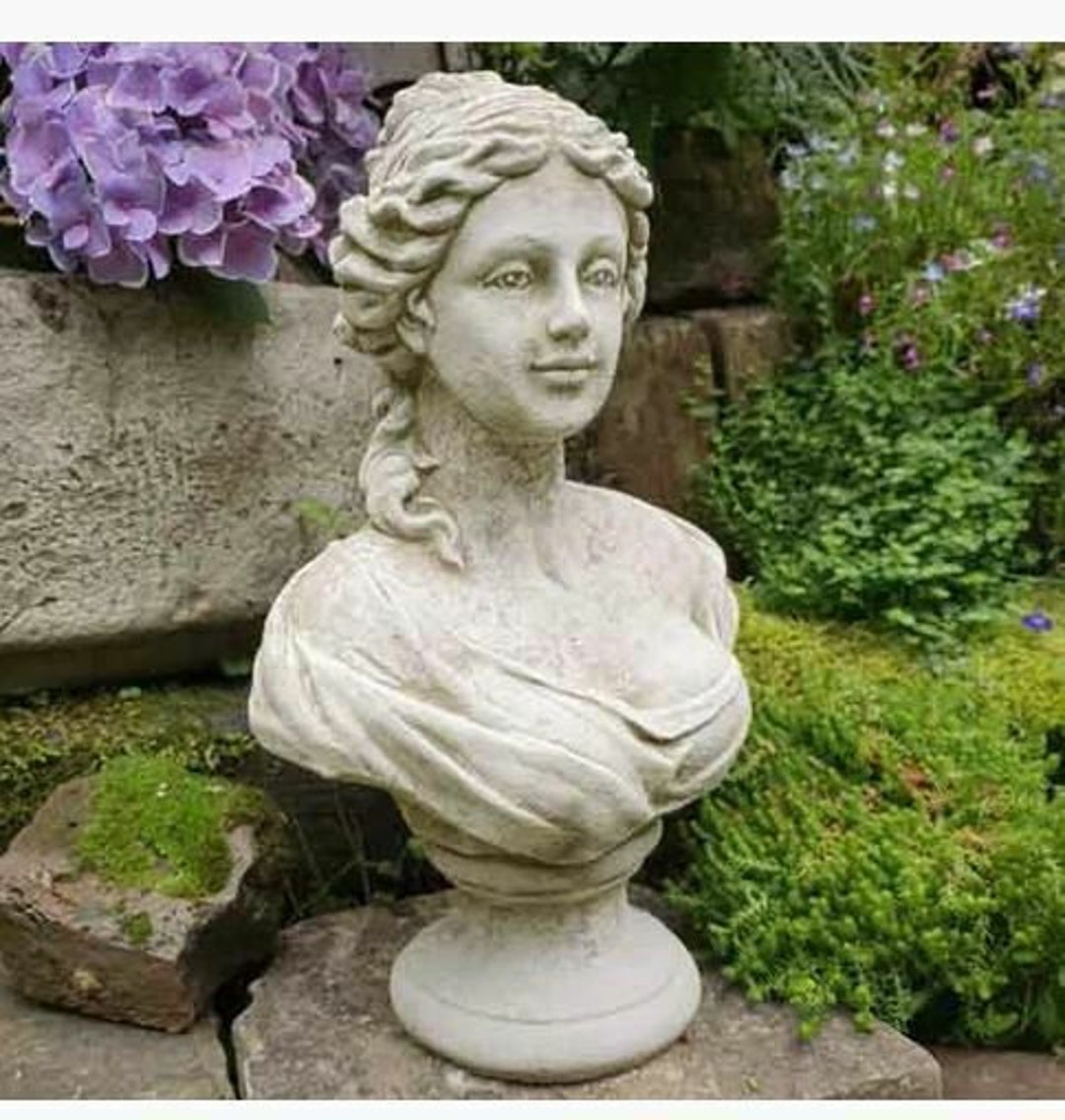 French Maid Bust Statue Reconstituted Stone Classic Outdoor Women Girl ...